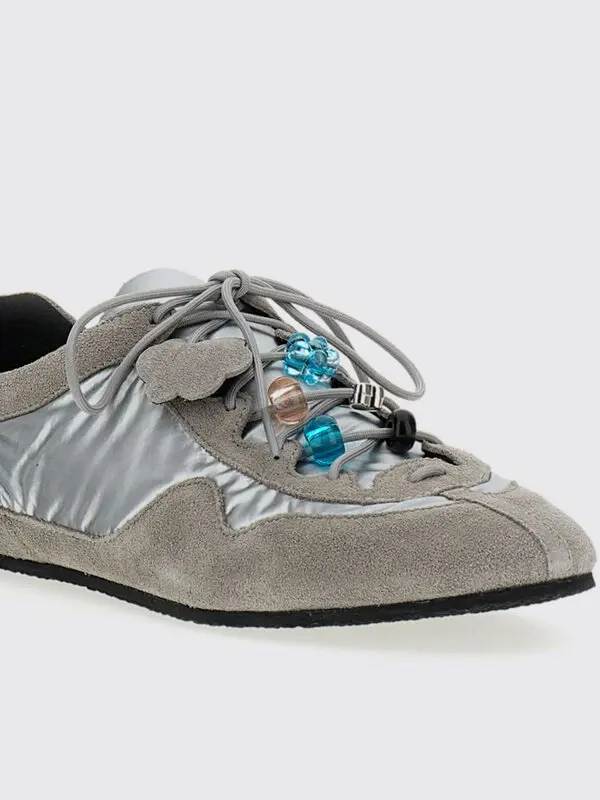 Cecilie Bahnsen Blaise Suede And Nylon Sneakers With Beads