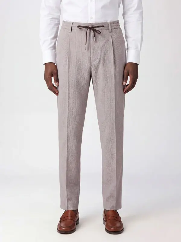 Tagliatore Tailored Stretch Cotton Blend Trousers - Cocoa