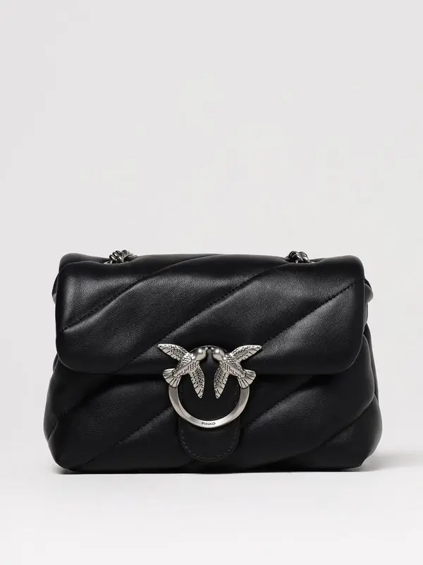 Pinko Quilted Leather Shoulder Bag With Chain Strap - Black 1