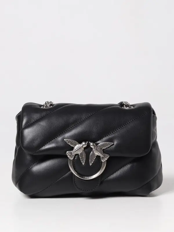 Pinko Quilted Leather Mini Bag - Black