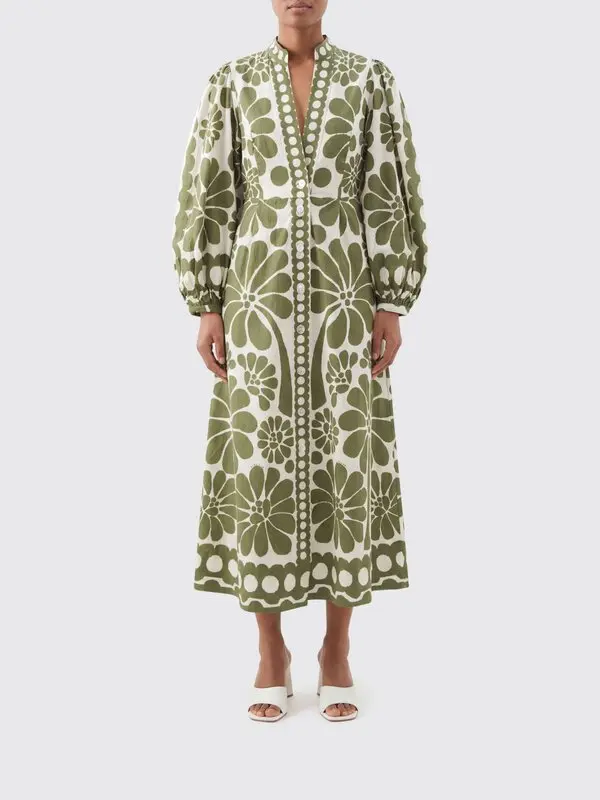 Farm Rio Palermo Cotton Chemisier Dress With Floral Print