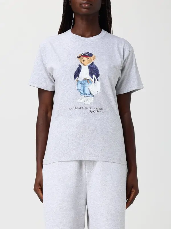 Polo Ralph Lauren Cotton T-shirts With Teddy Print - Grey
