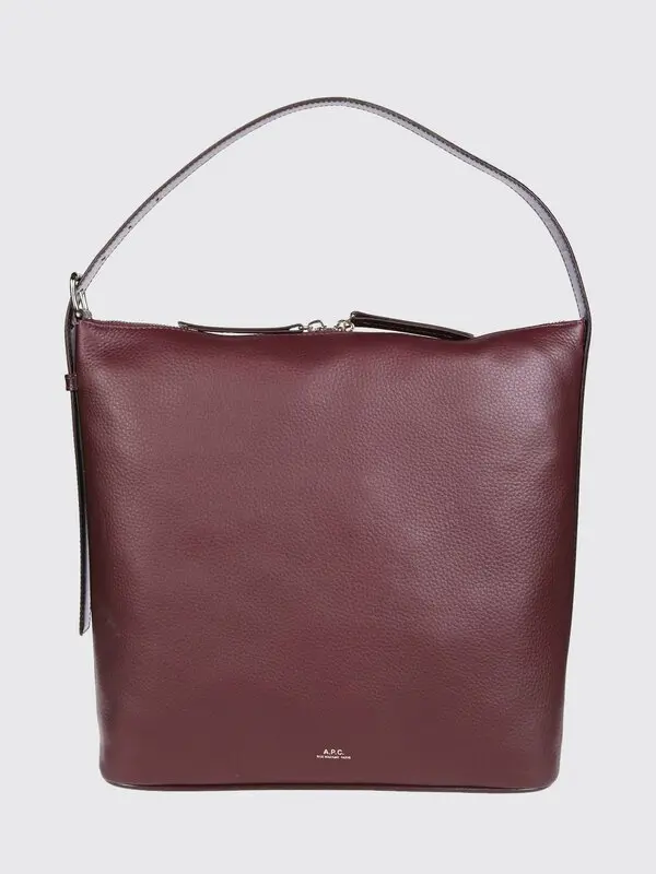 A.p.c. Vera Shoulder Bag In Grained Leather - Wine