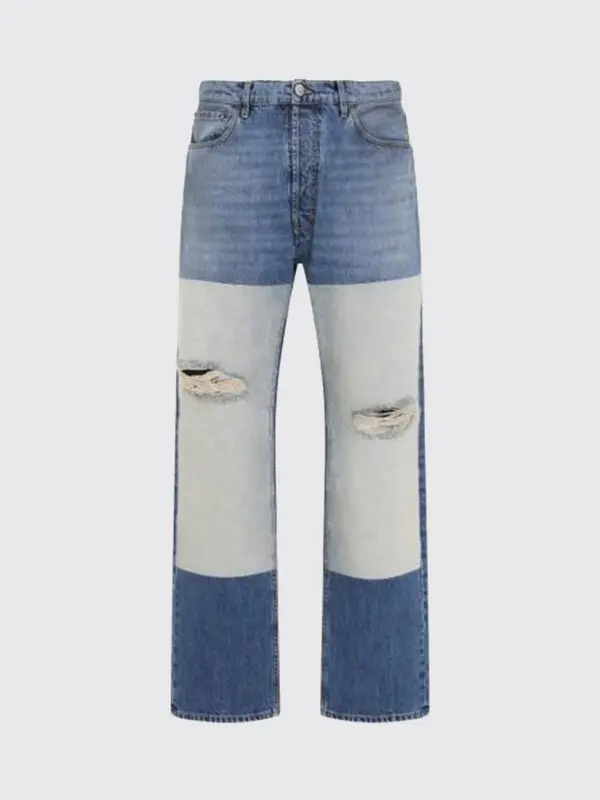 MAISON MARGIELA Straight Leg Cotton Denim Jeans With Patchwork Effect