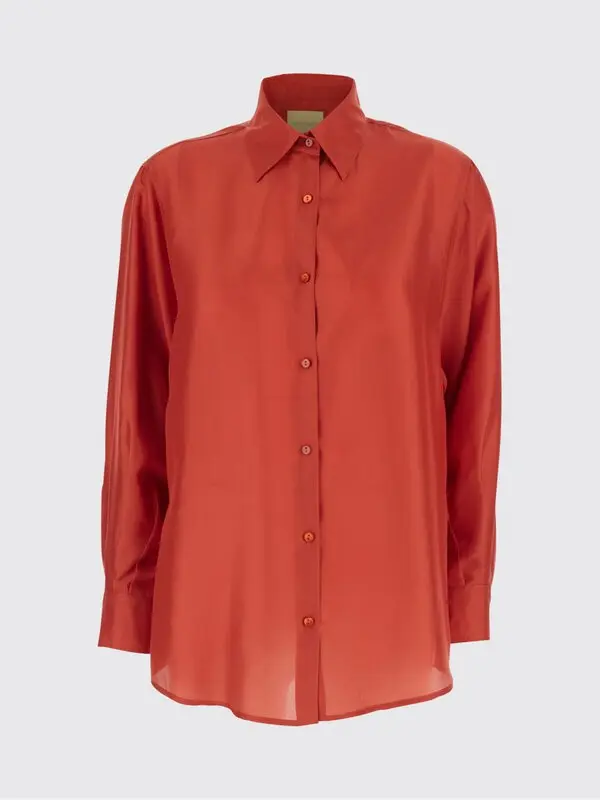 Momoni Classic Silk Shirt - Orange