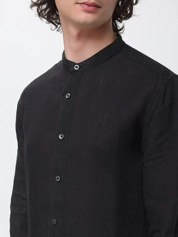 120% Lino Classic Linen Shirt - Black