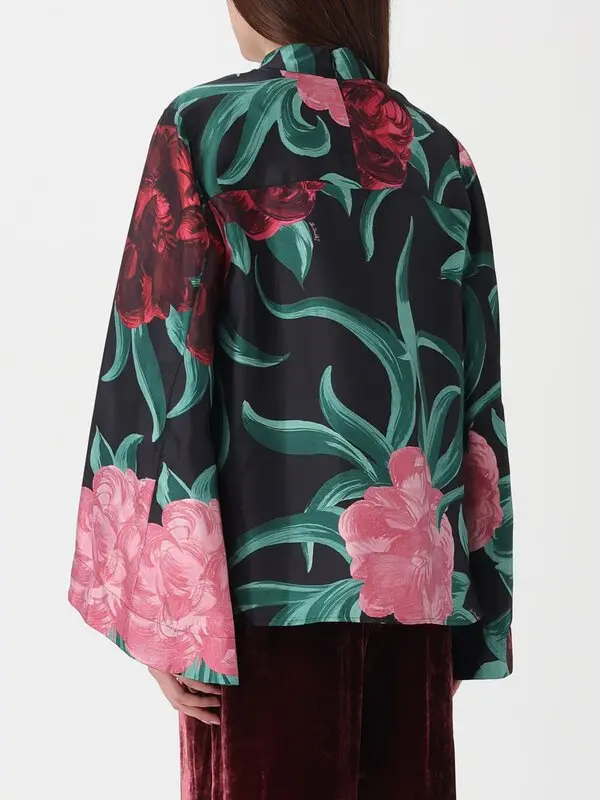 La DoubleJ Make An Exit Silk Blouse With Floral Print