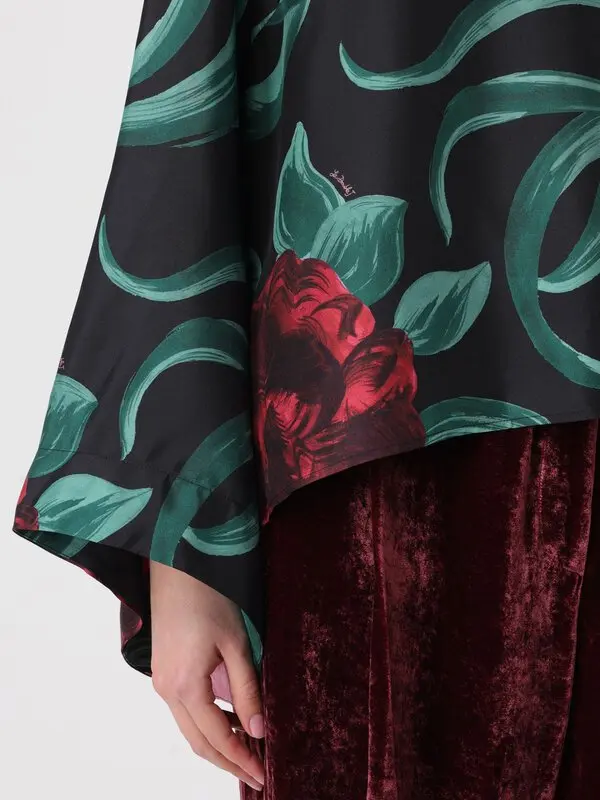 La DoubleJ Make An Exit Silk Blouse With Floral Print