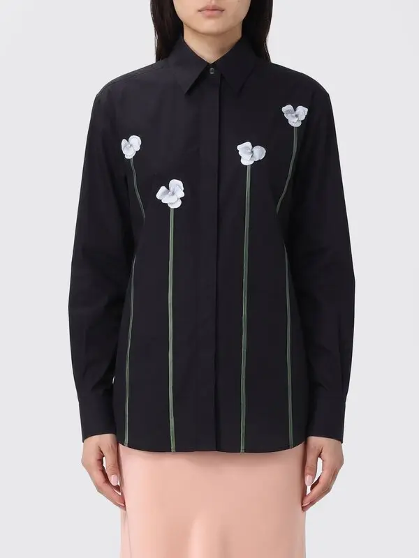 Moschino Floral Print Stretch Cotton Shirt