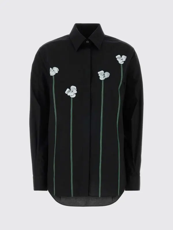 Moschino Floral Print Stretch Cotton Shirt