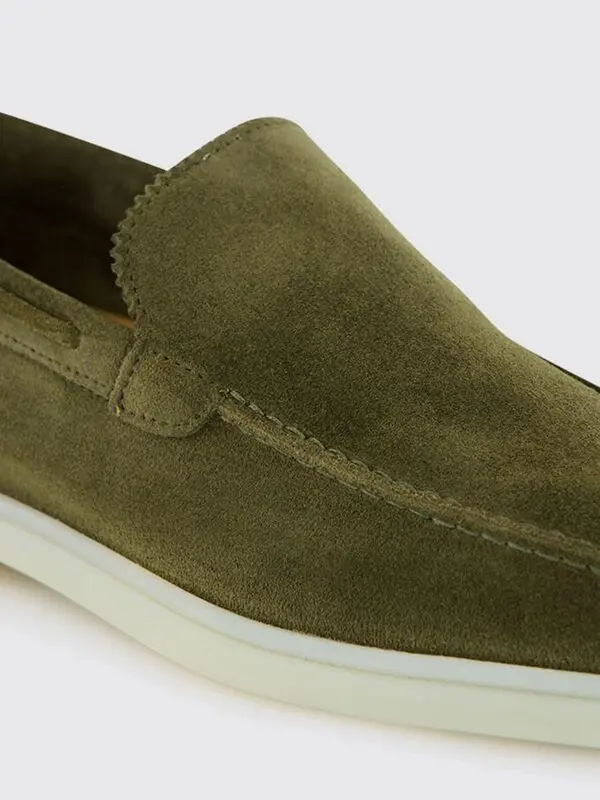 AURELIEN Suede Loafers - Olive