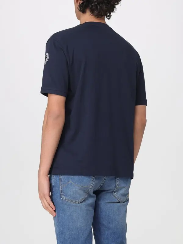BLAUER. Cotton T-shirt With Logo - Blue