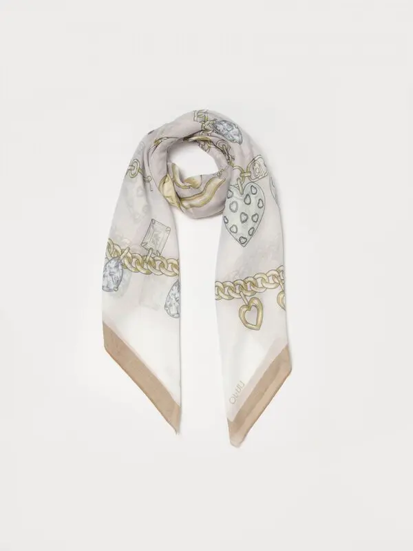 Liu Jo Printed Polyester Scarf - Natural