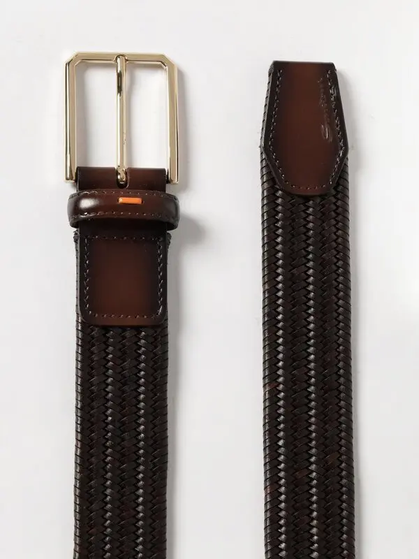 Santoni Woven Leather Belt