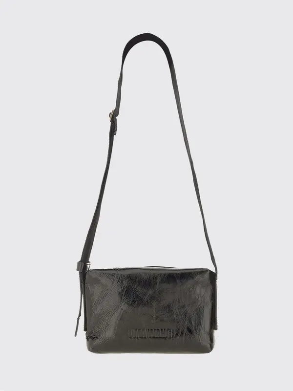 UMA WANG Crinkled-effect Calfskin Leather Mini Crossbody Bag - Black