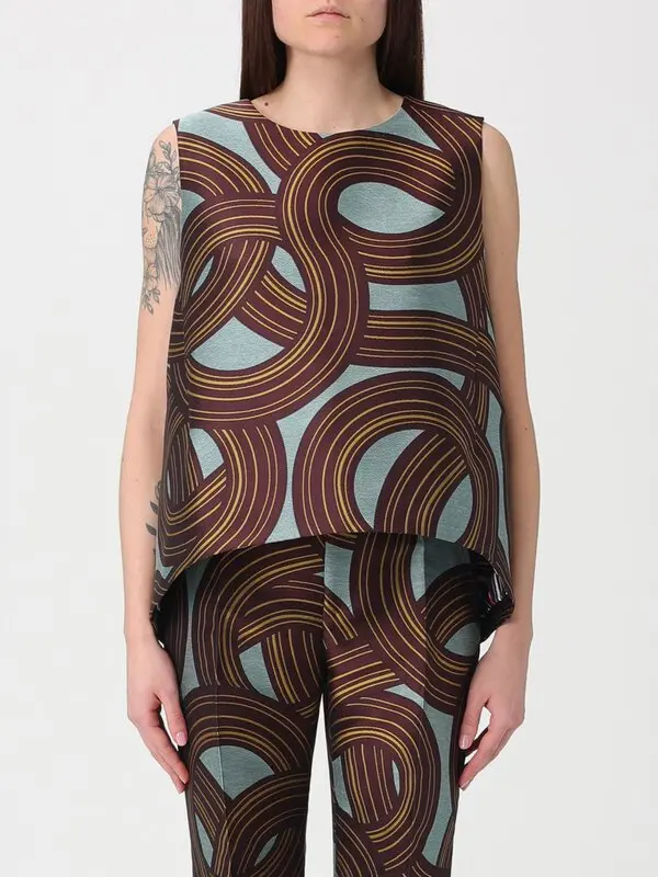 La DoubleJ La Scala Sleeveless Top In Printed Crêpe
