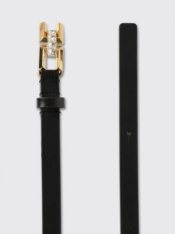 Elisabetta Franchi Leather Belt With Rhinestones