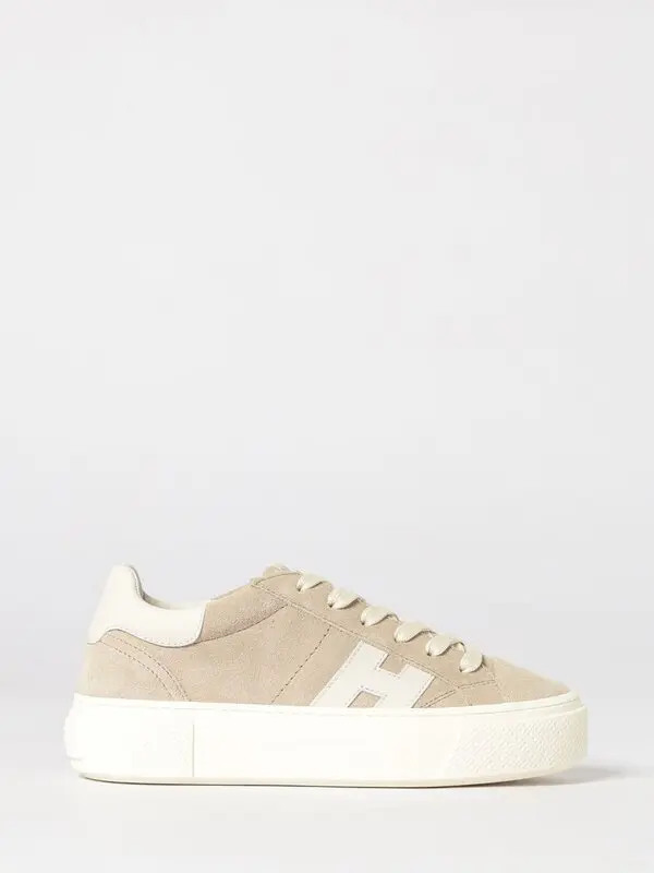 Hogan Platform Suede Lace-up Sneakers - Beige