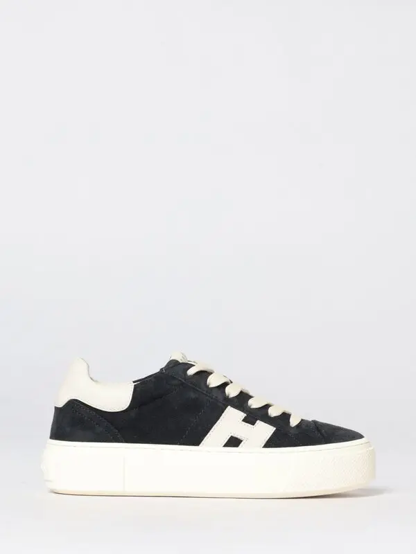 Hogan Crosswind Platform Suede Sneakers - Black