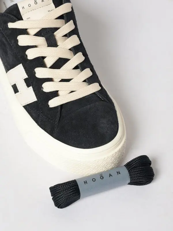 Hogan Crosswind Platform Suede Sneakers - Black