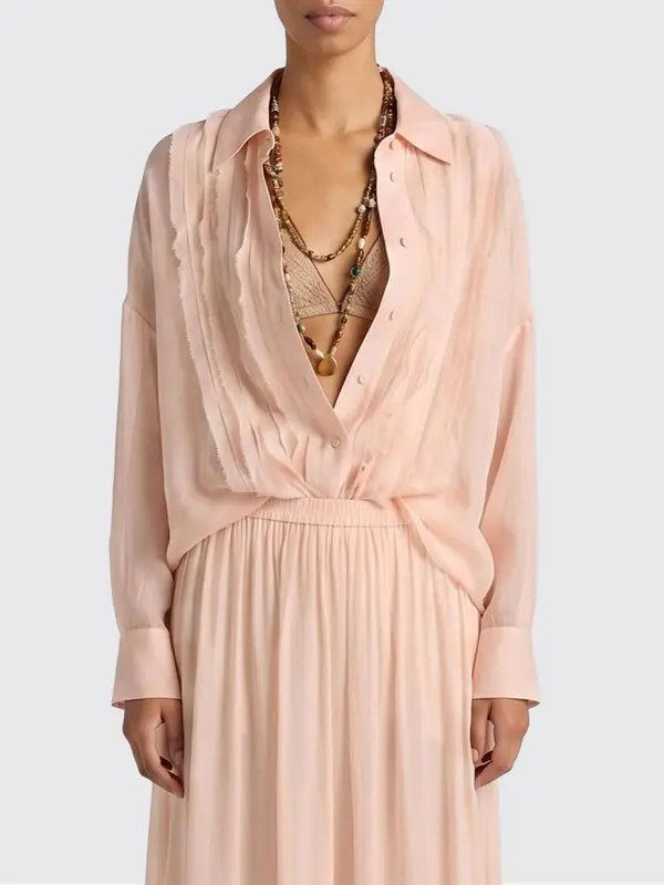 Momoni Silk Blend Shirt With Pintuck Detailing