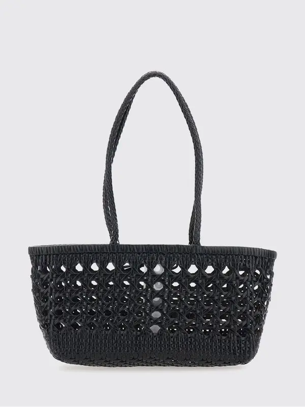OSOI Biscuit Shoulder Bag In Recycled Leather With Woven Handle