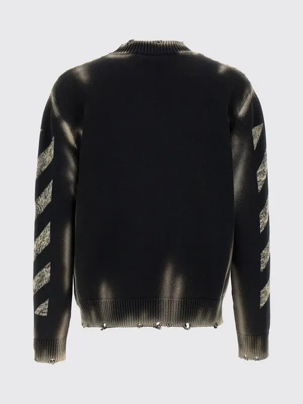 Off-White Used Effect Cotton Crewneck Pullover