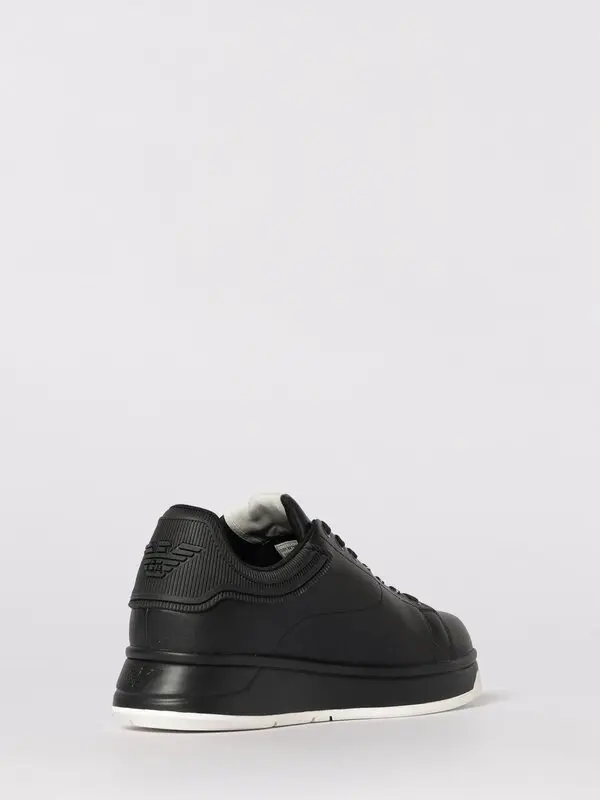 Emporio Armani Leather Low-top Sneakers - Black