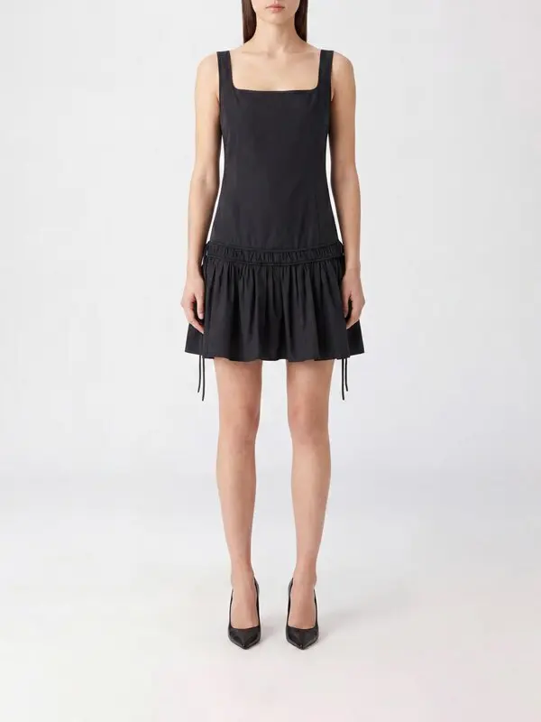 Pinko Enna Cotton Mini Dress With Square Neck