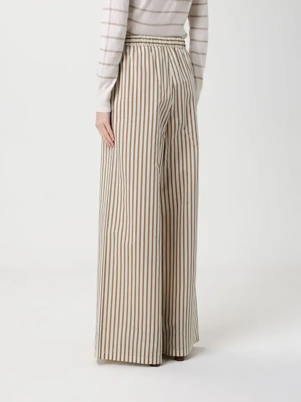 Max Mara Striped Cotton And Silk Palazzo Trousers