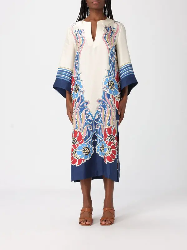 La DoubleJ Printed Silk Midi Dress