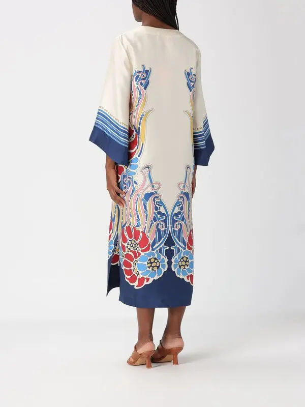 La DoubleJ Printed Silk Midi Dress