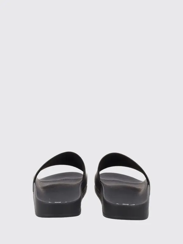 MSGM Pvc Pool Slides With Contrasting Maxi Logo Print - Black