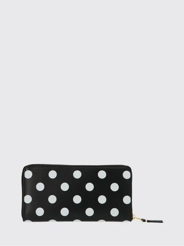 Comme Des Garçons Polka Dot Calf Leather Wallet - White