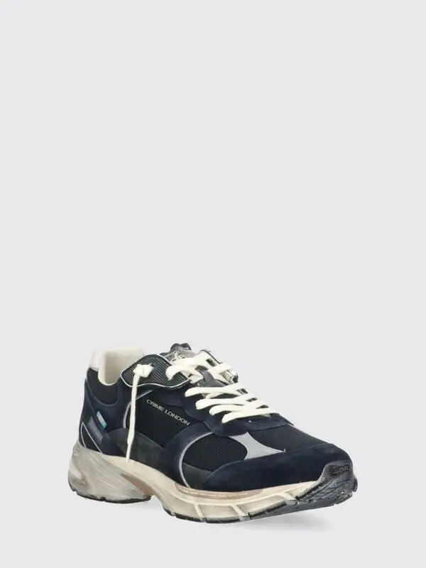 CRIME LONDON Fugitive 9094 Suede And Mesh Lace-up Sneakers