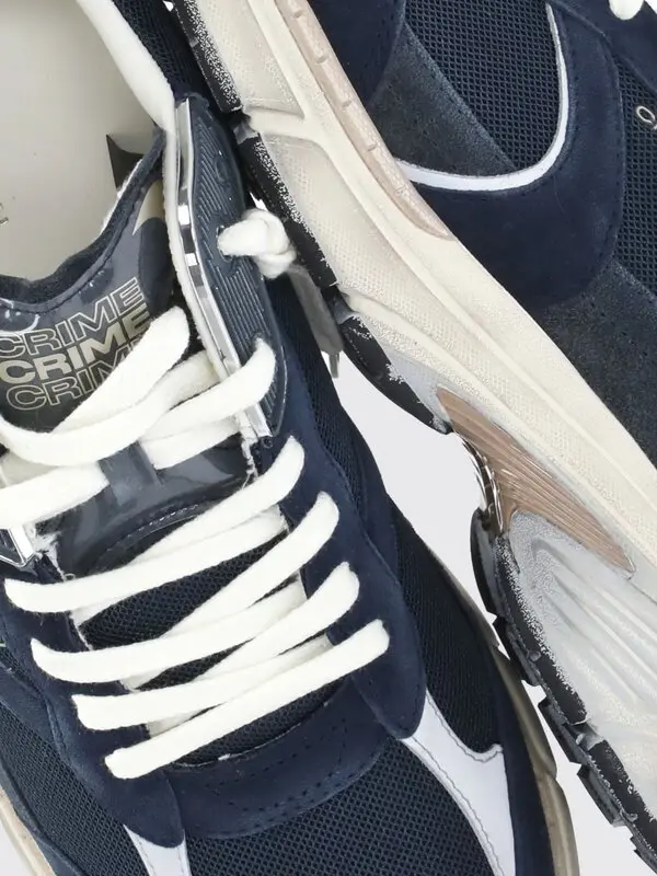 CRIME LONDON Fugitive 9094 Suede And Mesh Lace-up Sneakers