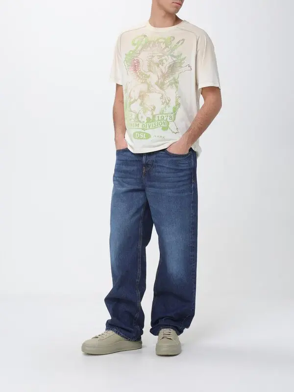 DIESEL® D-macro Denim Wide Leg Jeans
