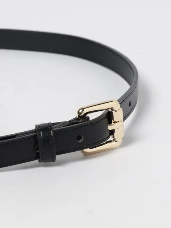 Just Cavalli Leather Belt With Gold Tone Buckle