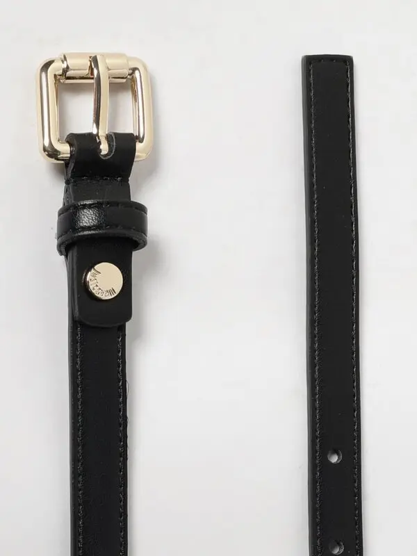 Just Cavalli Leather Belt With Gold Tone Buckle