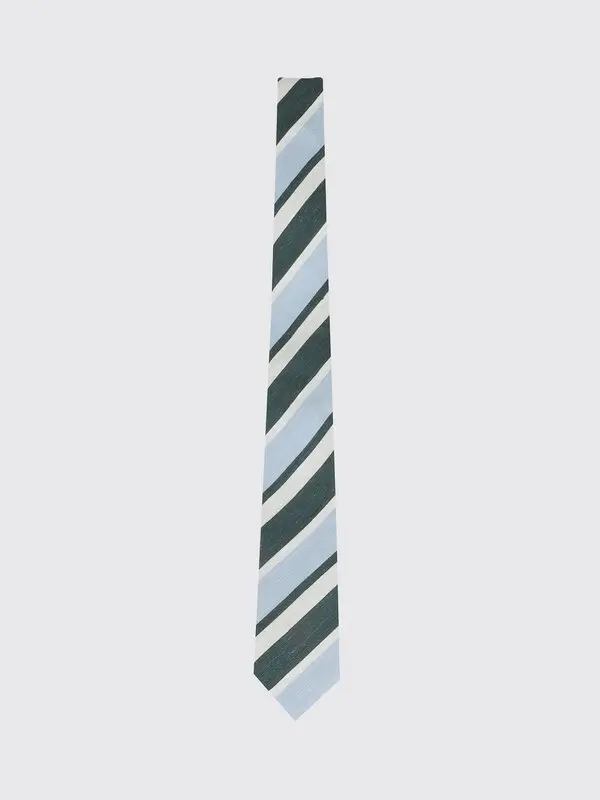 Tagliatore Striped Silk Tie - Green