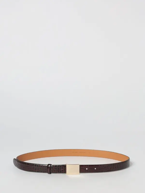 ALYSI Crocodile Print Leather Belt