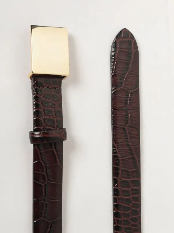ALYSI Crocodile Print Leather Belt