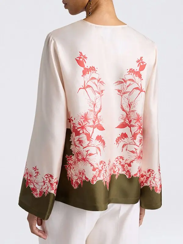 Momoni Floral Print Silk Blouse