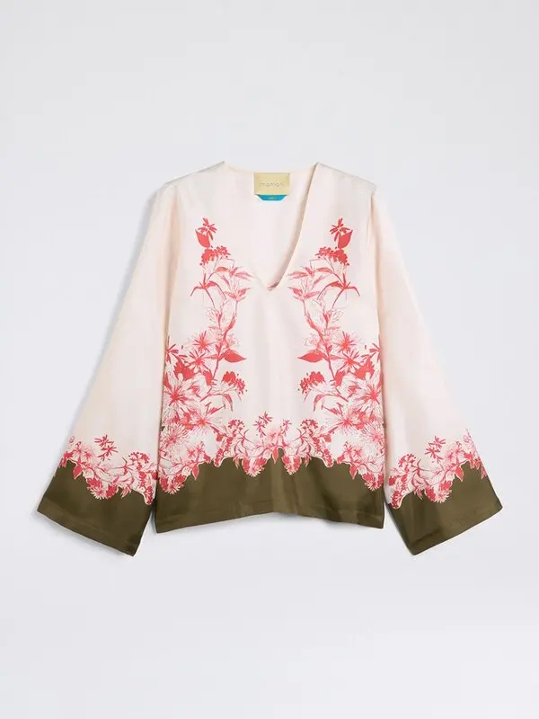 Momoni Floral Print Silk Blouse