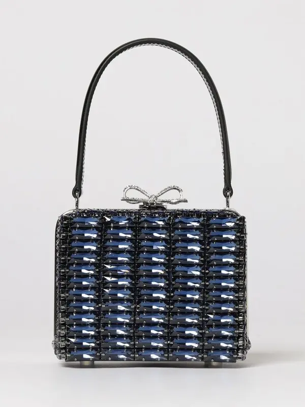 SELF-PORTRAIT Mini Bag In Brushed Leather With Set Rhinestones