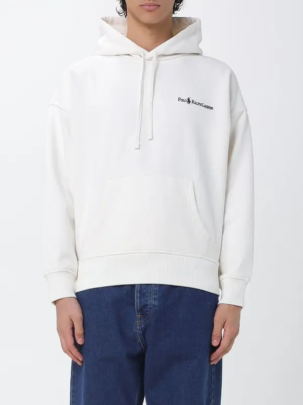 Polo Ralph Lauren Cotton Blend Hoodie With Contrasting Logo - White