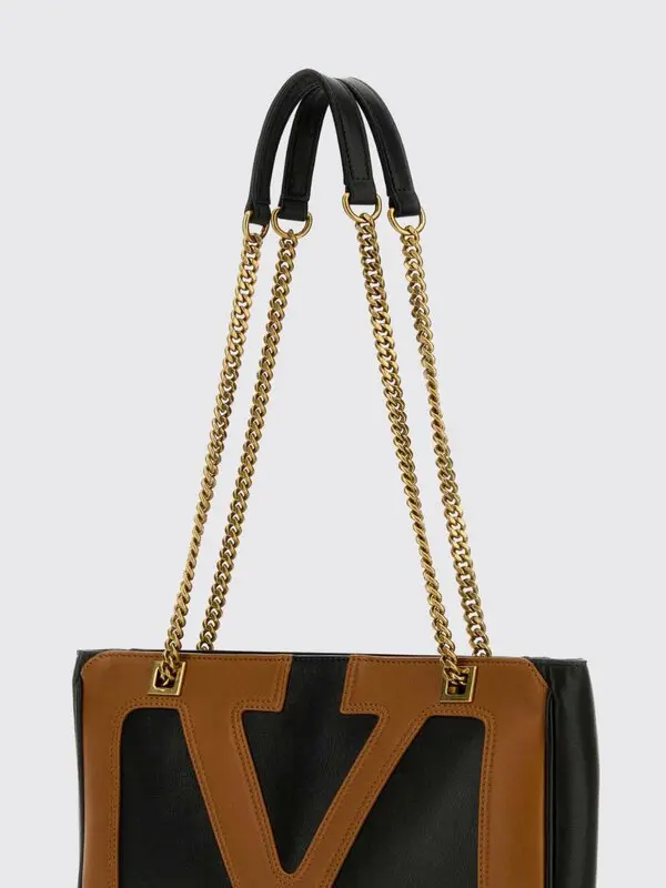 Valentino Garavani Viva Superstar Leather Shoulder Bag With Vlogo - Black