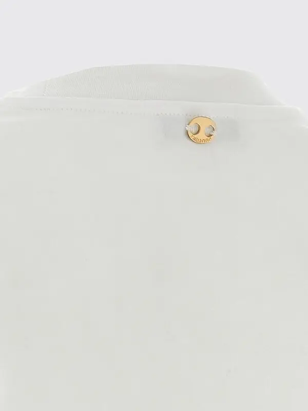Rabanne Cropped Ruched Cotton T-shirt With Ring Detail - White