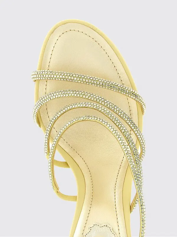 Rene Caovilla Erin Satin Mules With Rhinestones