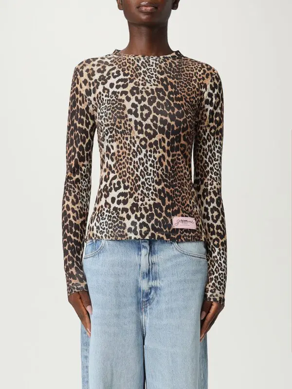 GANNI T-shirt Colour - Brown